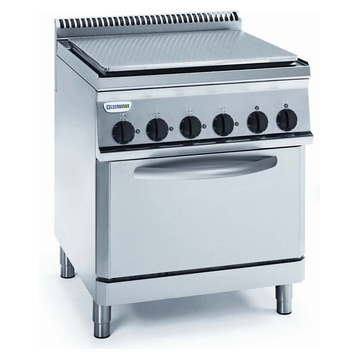 Tecnoinox PPF70V7 4 Zone Solid Top Electric Range with Electric Fan Ov ...