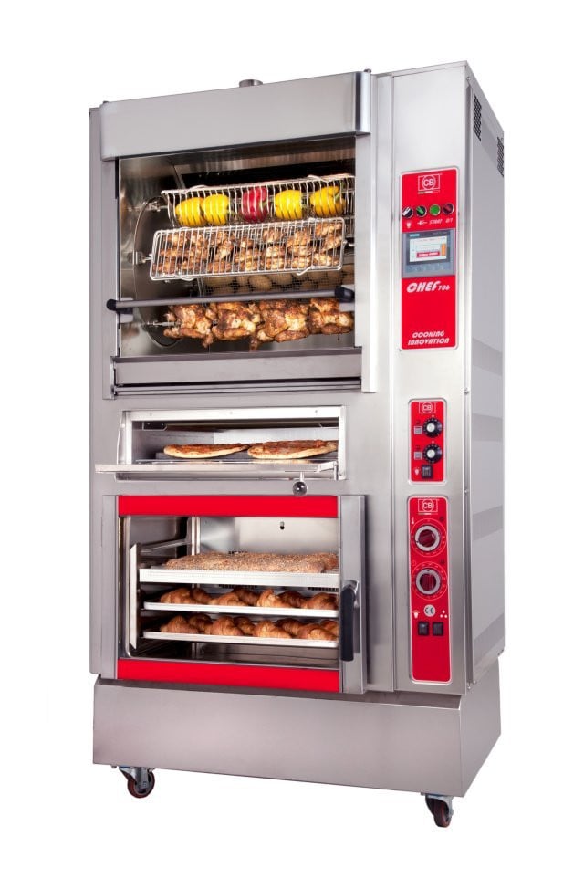 CB Chef Cooking Block Chef706+FCE - Infrared Rotisserie & 5 Tray Conve ...