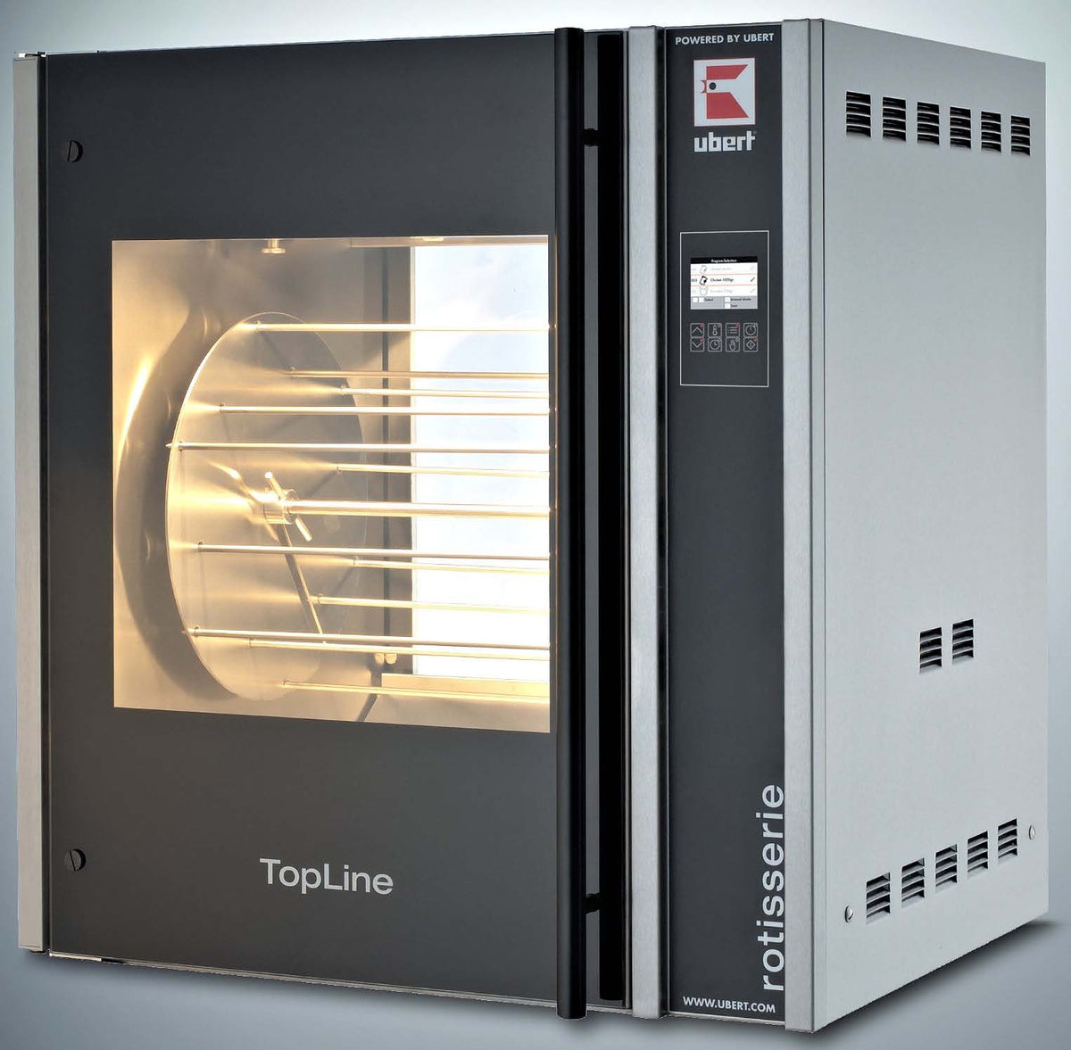 Ubert Topline RT403S-CC Pass Thru "Hot Air" Electric Rotisserie - 3 Sp ...