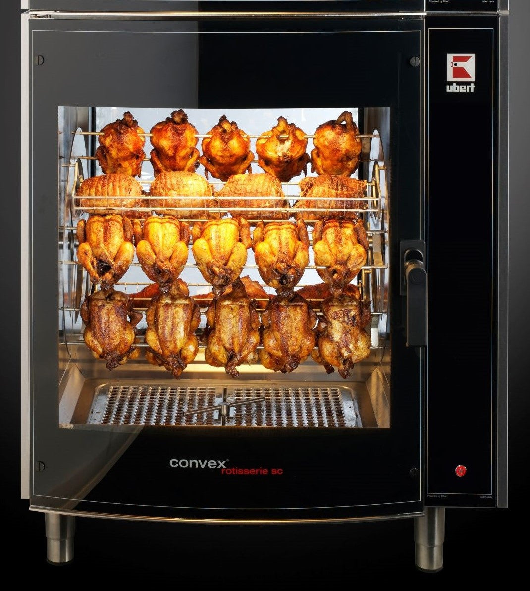 Ubert Convex RT606CC 6 Spit Rotisserie with Self Wash System - Pass Th ...