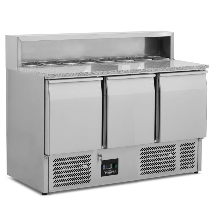 Blizzard 3 Door Compact Gastronorm Pizza Prep Counter 368L BCC3PREPGRA ...