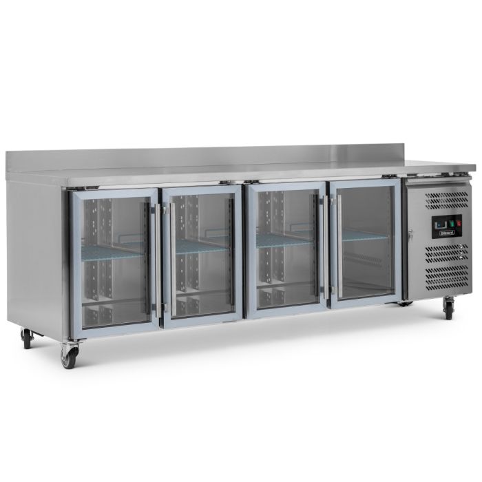 Blizzard 4 Glass Door Gn1/1 Counter With Upstand 553L HBC4CR — ChillCooler