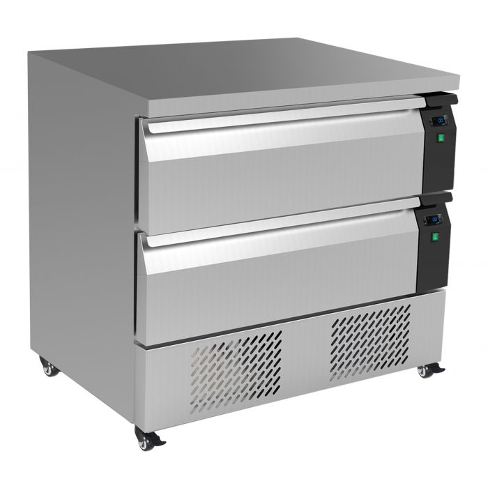 Combisteel REFRIGERATED/FREEZER COUNTER 2 DRAWERS 4X 1/1GN — ChillCooler