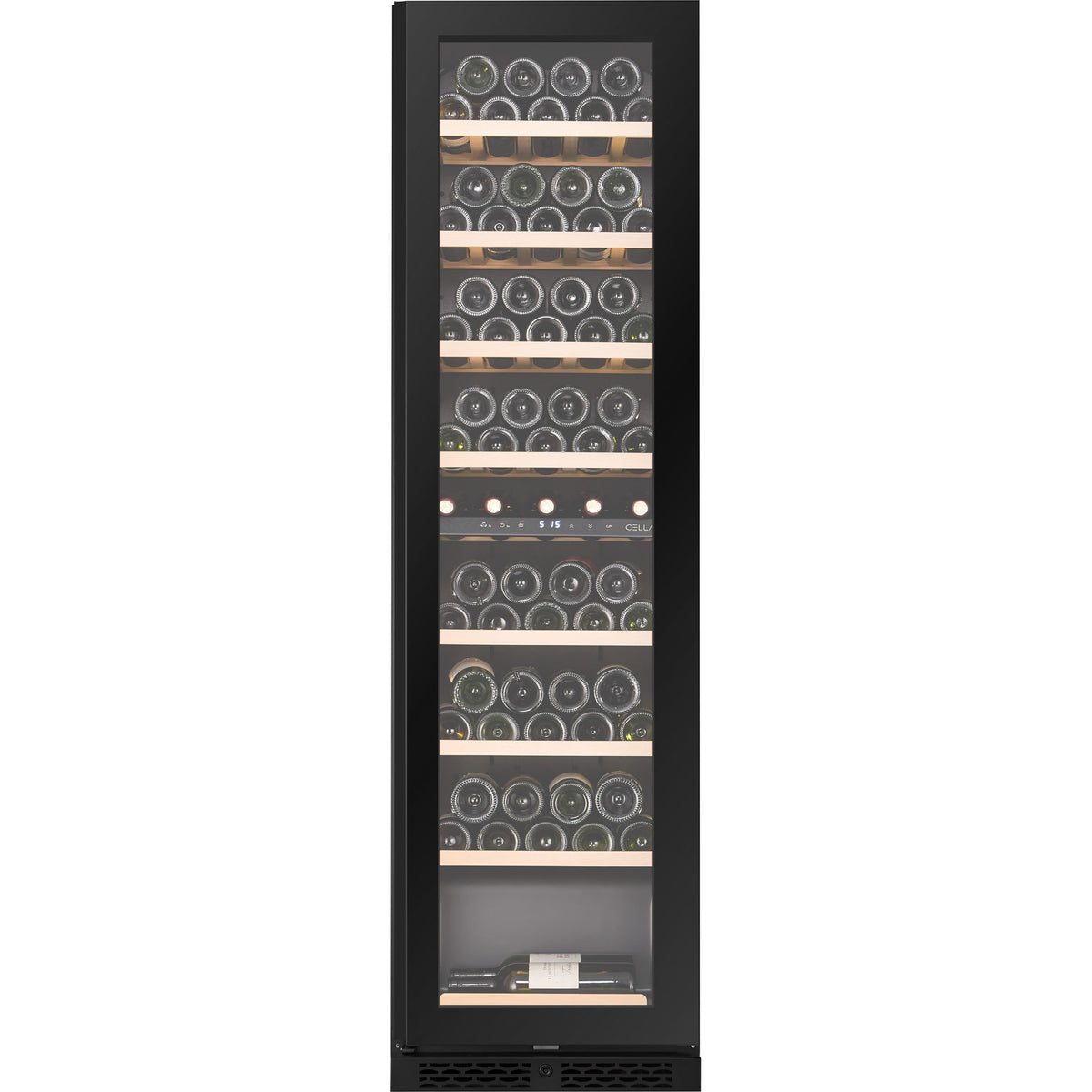 Cella 74 Bottle Single Zone Wine Cooler - Shallow Depth, W82S-BLACK ...