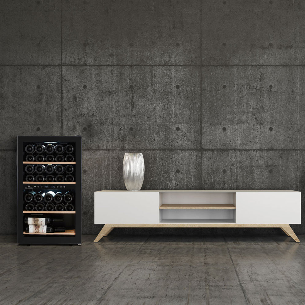 Cavecool Freestanding Wine Cooler Chill Ruby - 34 bottles - Dual zone ...