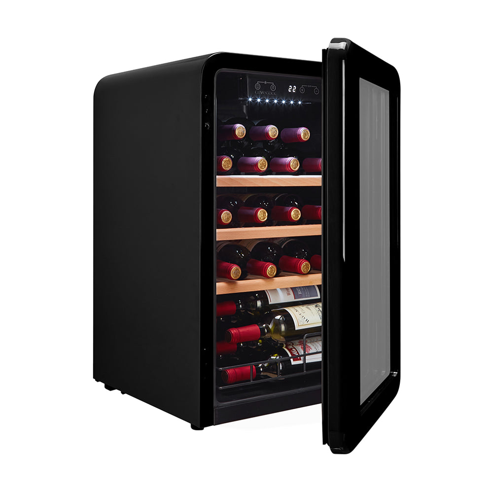 Cavecool Freestanding Wine Cooler Retro Obsidian - 19 bottles - Single ...