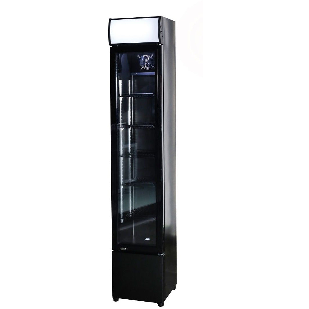 CombiSteel Fridge Narrow Black Single Door — ChillCooler