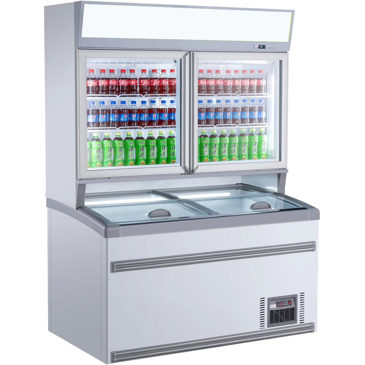 CombiSteel WALL MOUNTED COLD/FREEZER UNIT WHITE 2 GLASS DOORS — ChillCooler